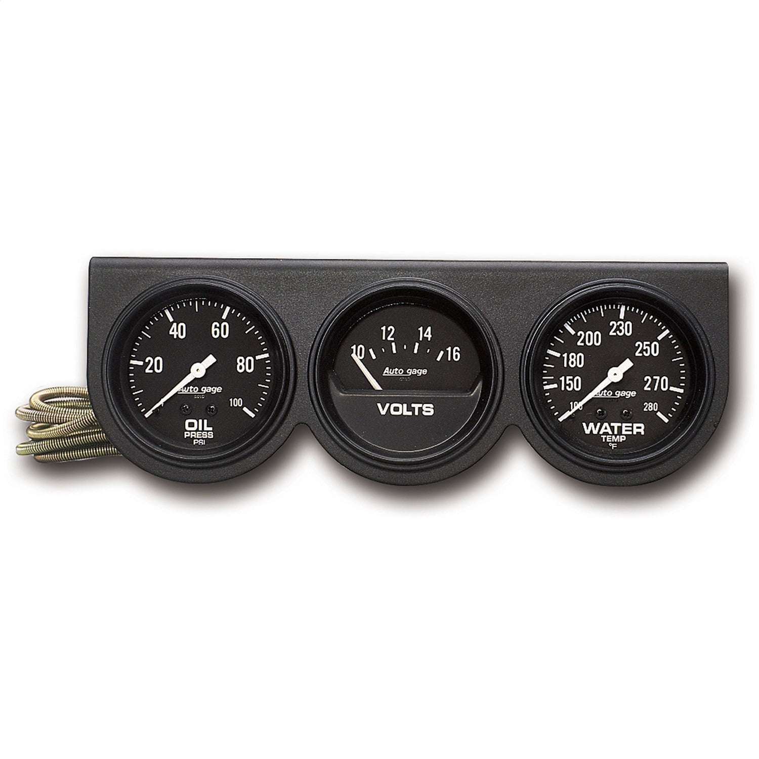 AUTO METER 2398 2-5/8IN 3 GAUGE CONSOLE, OIL/VOLT/WATER, BLACK ...