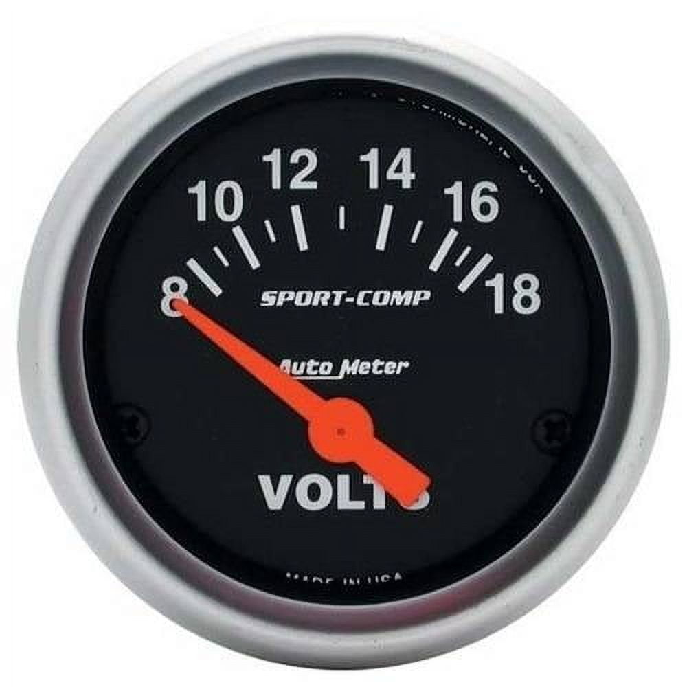 AUTO METER 3391 2IN VOLTMETER, 8-18 VOLTS SSE, SPORT-COMP - Walmart.com