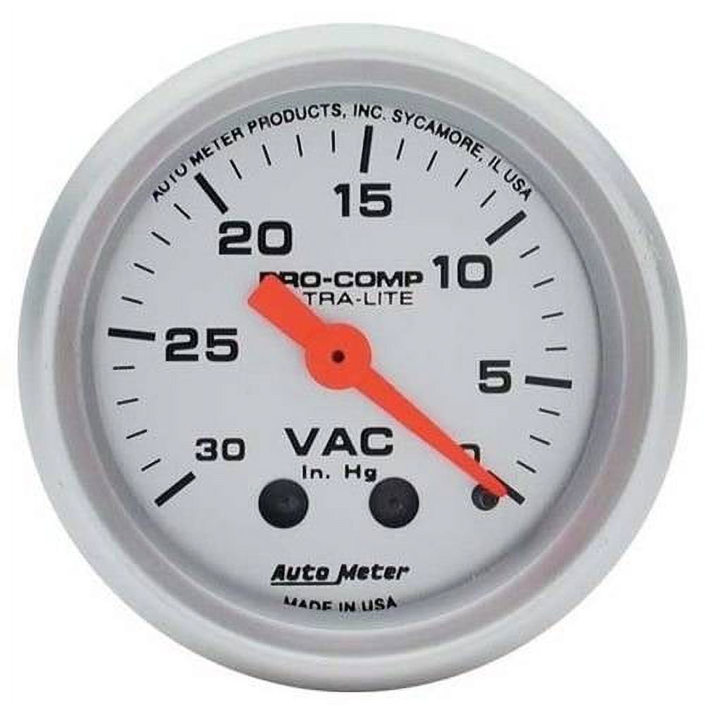 AUTO METER 4384 2IN VACUUM, 30 IN. HG, MECH, ULTRA-LITE - Walmart.com