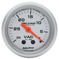 AUTO METER 4384 2IN VACUUM, 30 IN. HG, MECH, ULTRA-LITE - Walmart.com