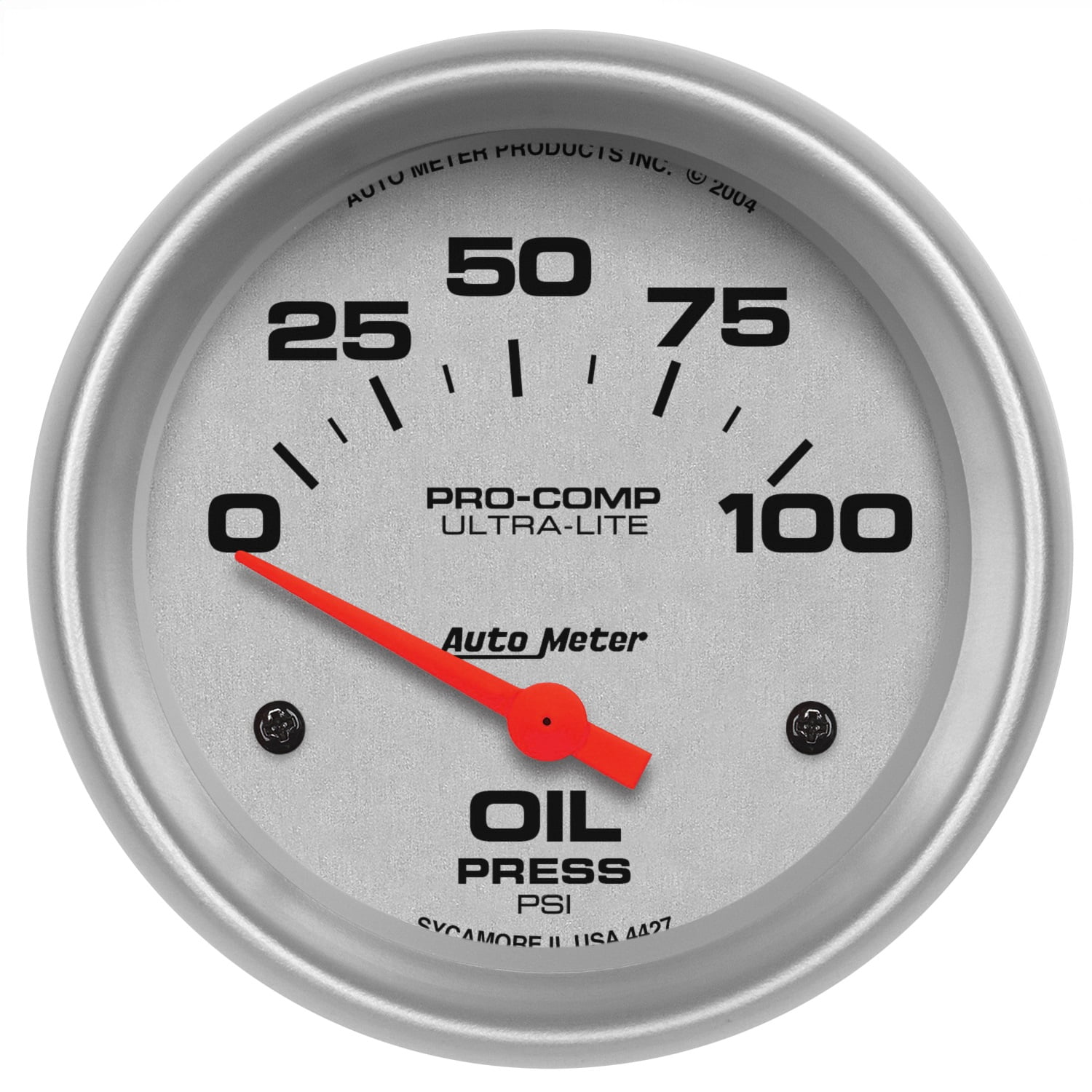 AUTO METER 4427 2-5/8IN OIL PRESS, 0-100 PSI, SSE, ULTRA-LITE - Walmart.com