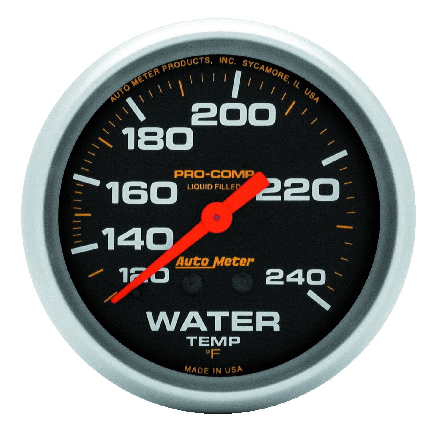AUTO METER 5433 2-5/8IN WATER TEMP, 120- 240F, 12FTTUBING, MECH ...