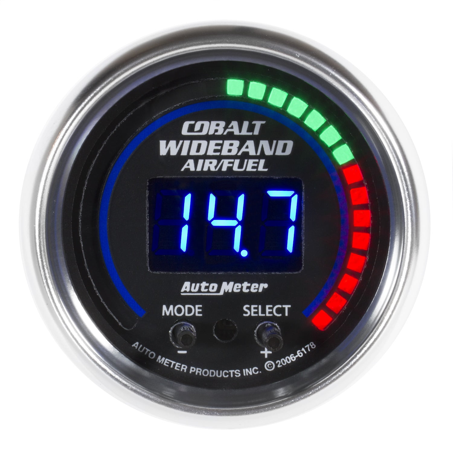 AUTO METER 6178 2-1/16IN WIDEBAND A/F, W/SENSOR, COBALT - Walmart.com