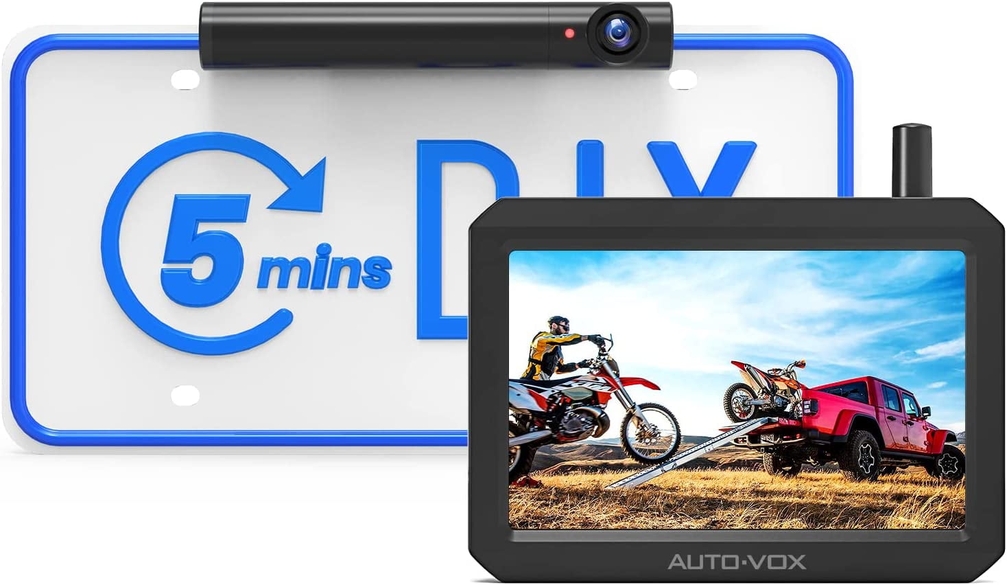 AUTO-VOX TW1 Solar Wireless Backup Camera for Trucks, 5Mins DIY ...