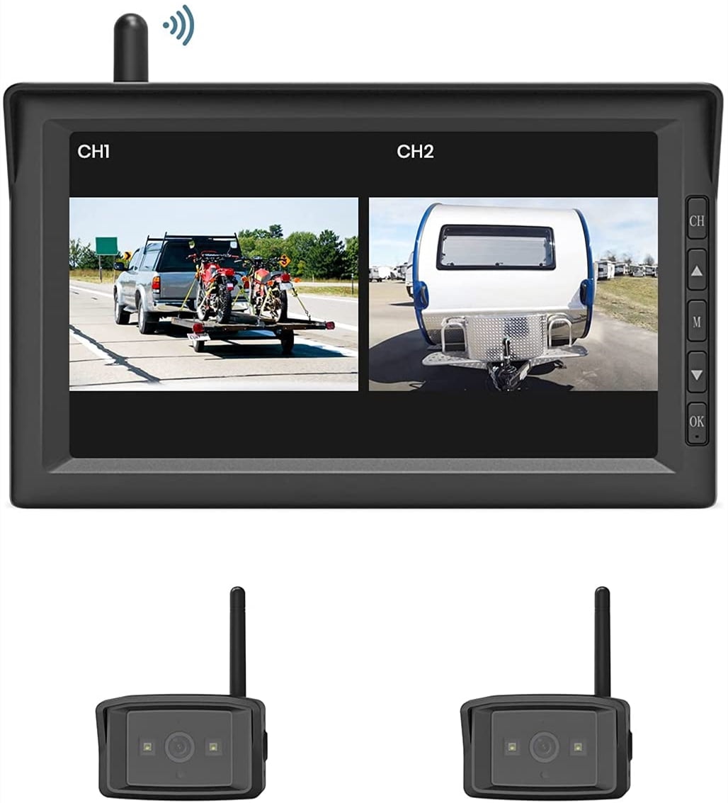 AUTO-VOX W10 RV Wireless Backup Camera Kit with 2 Infrared Night Vision ...