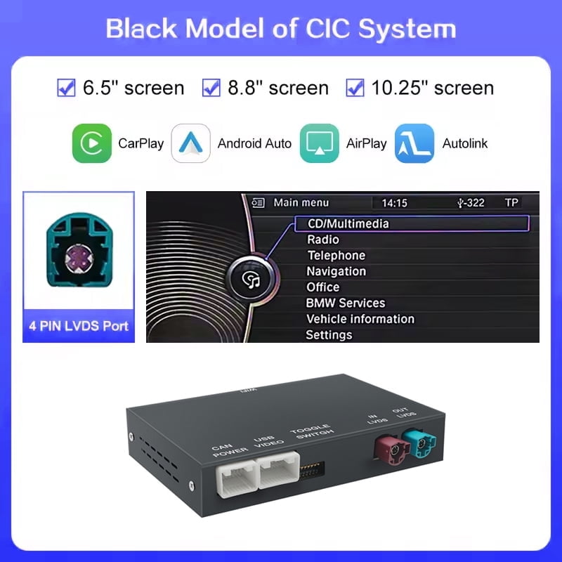 AUTOABC Wireless CarPlay & Android Auto Decoder for BMW 5/7 Series (F10 ...