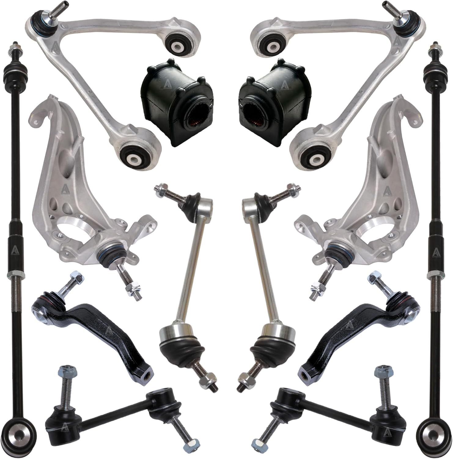AUTOACER FRONT & REAR SUSPENSION KIT 16 Pcs - Front Upper Lower Control ...