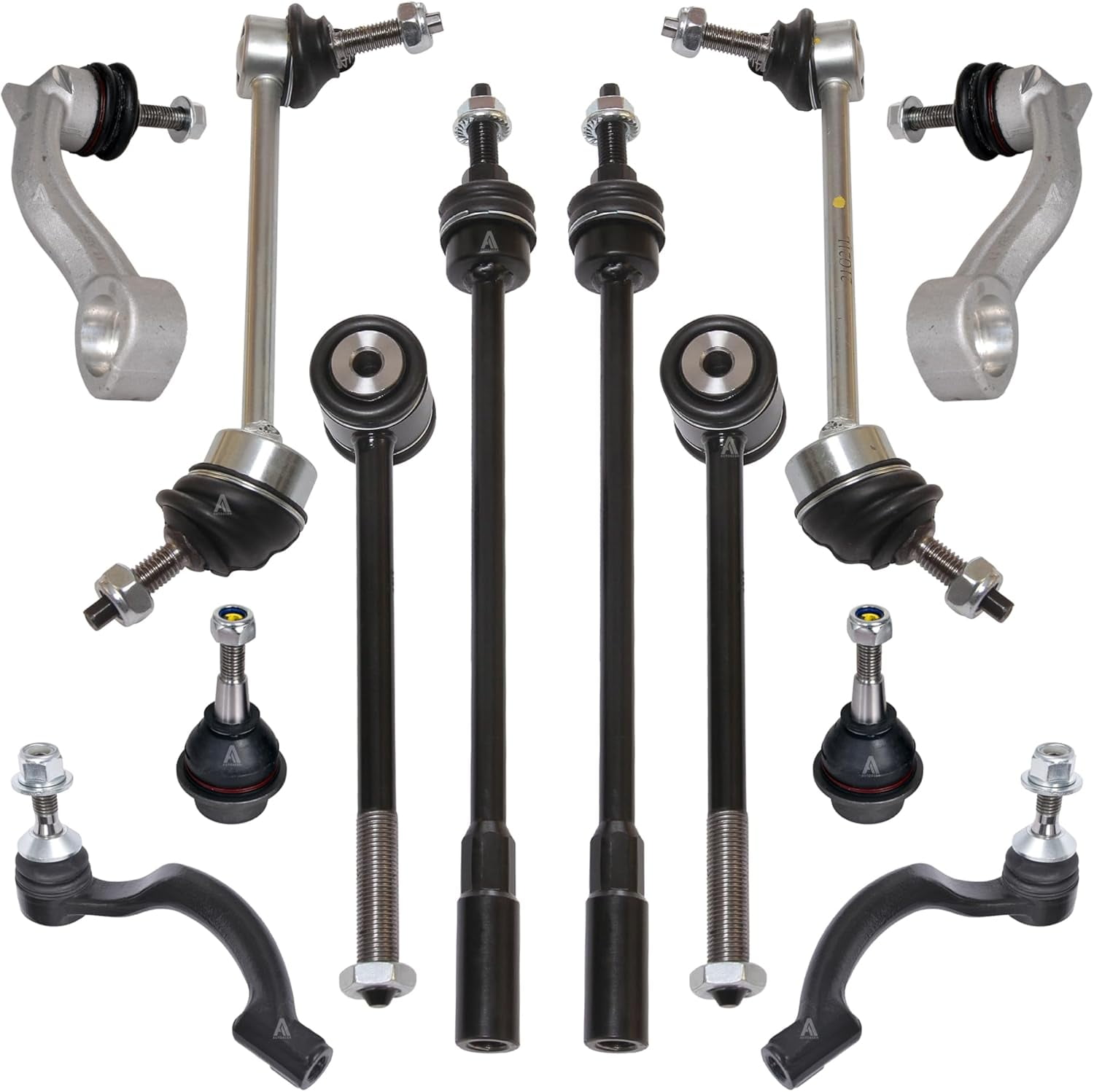 AUTOACER Front & Rear Suspension Kit 12 Pcs - Steering Knuckle Control ...