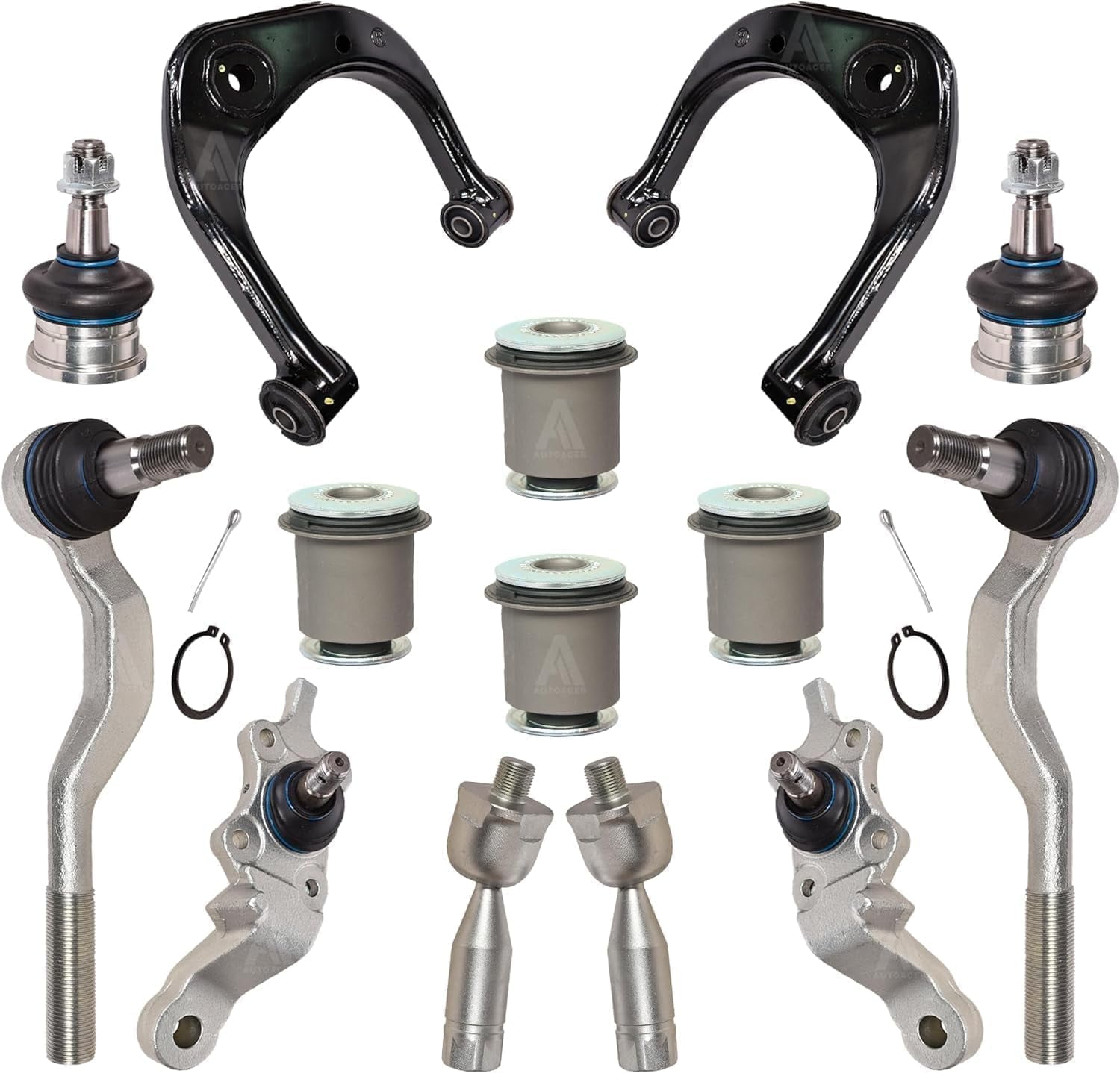 AUTOACER Front Upper Control Arms, Lower Control Arm Bushes, Upper ...