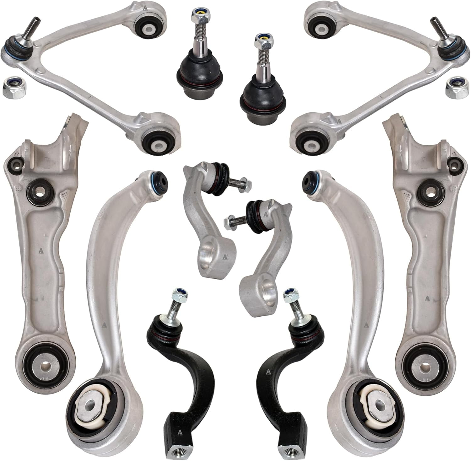 AUTOACER Front Upper & Lower Suspension Kit 12 Pcs - Control Arms, Ball ...