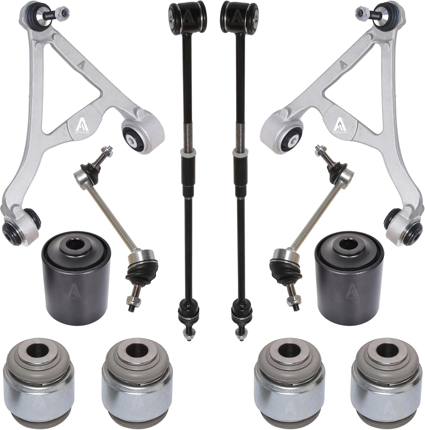 AUTOACER - Rear Suspension Kit 12 Pcs - Rear Upper Control Arms W ...