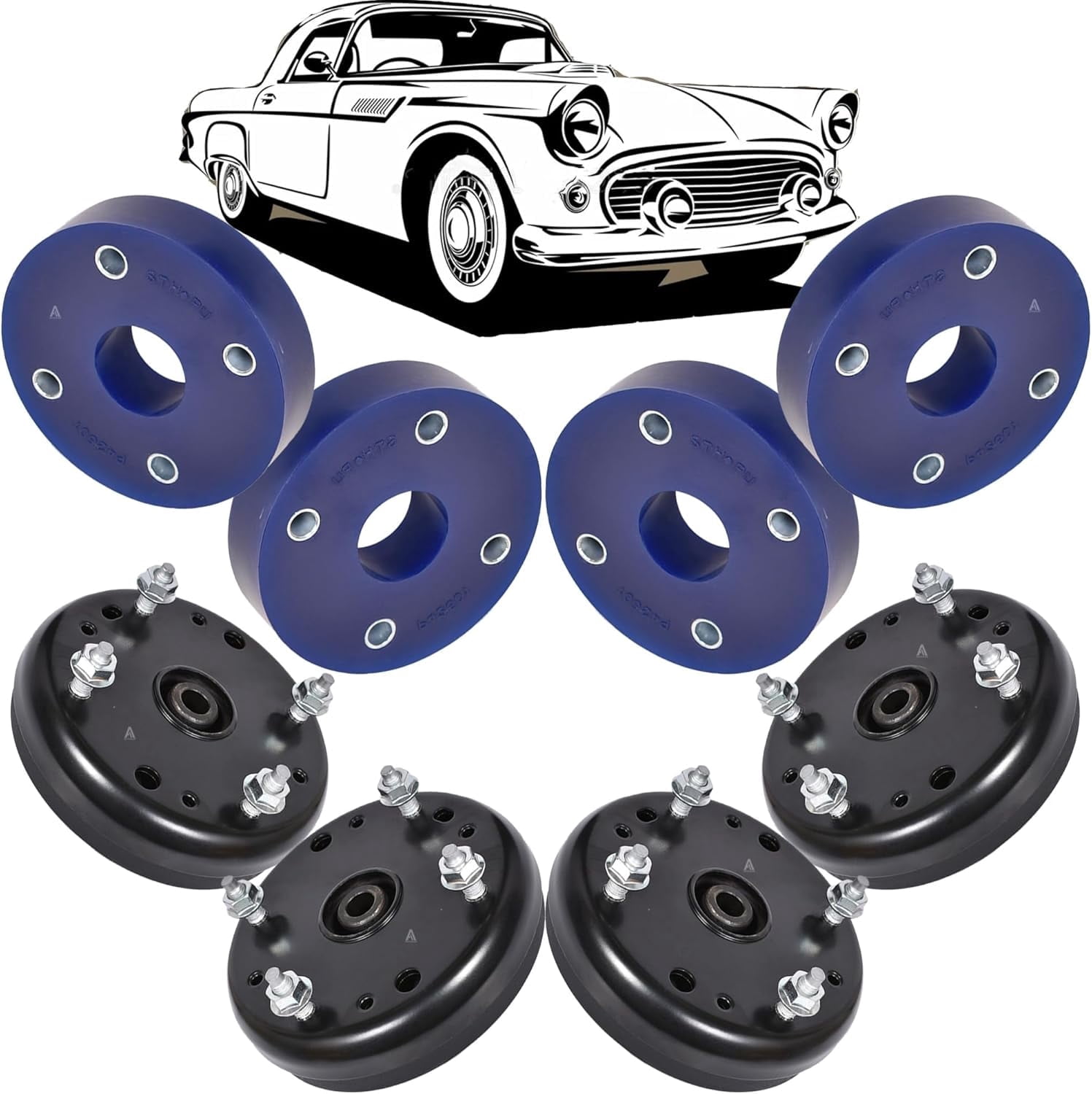 AUTOACER Suspension Lift Kit 8 Pcs - Front & Rear Poly Spacers 30mm ...
