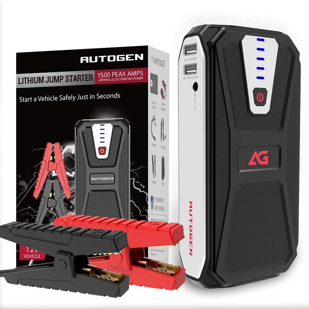 AUTOGEN 1500A Portable Automotive Quick Start 16800mAh Car Jump Starter Pack Booster Battery Kit Walmart