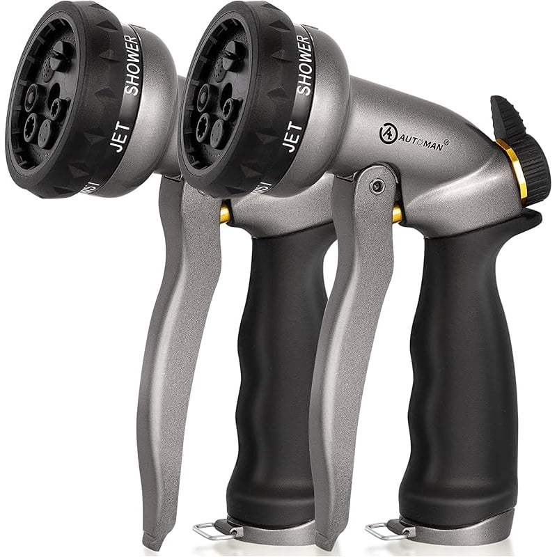 AUTOMAN-Garden-Hose-Nozzle, ABS Water Spray Nozzle with 7 Adjustable ...