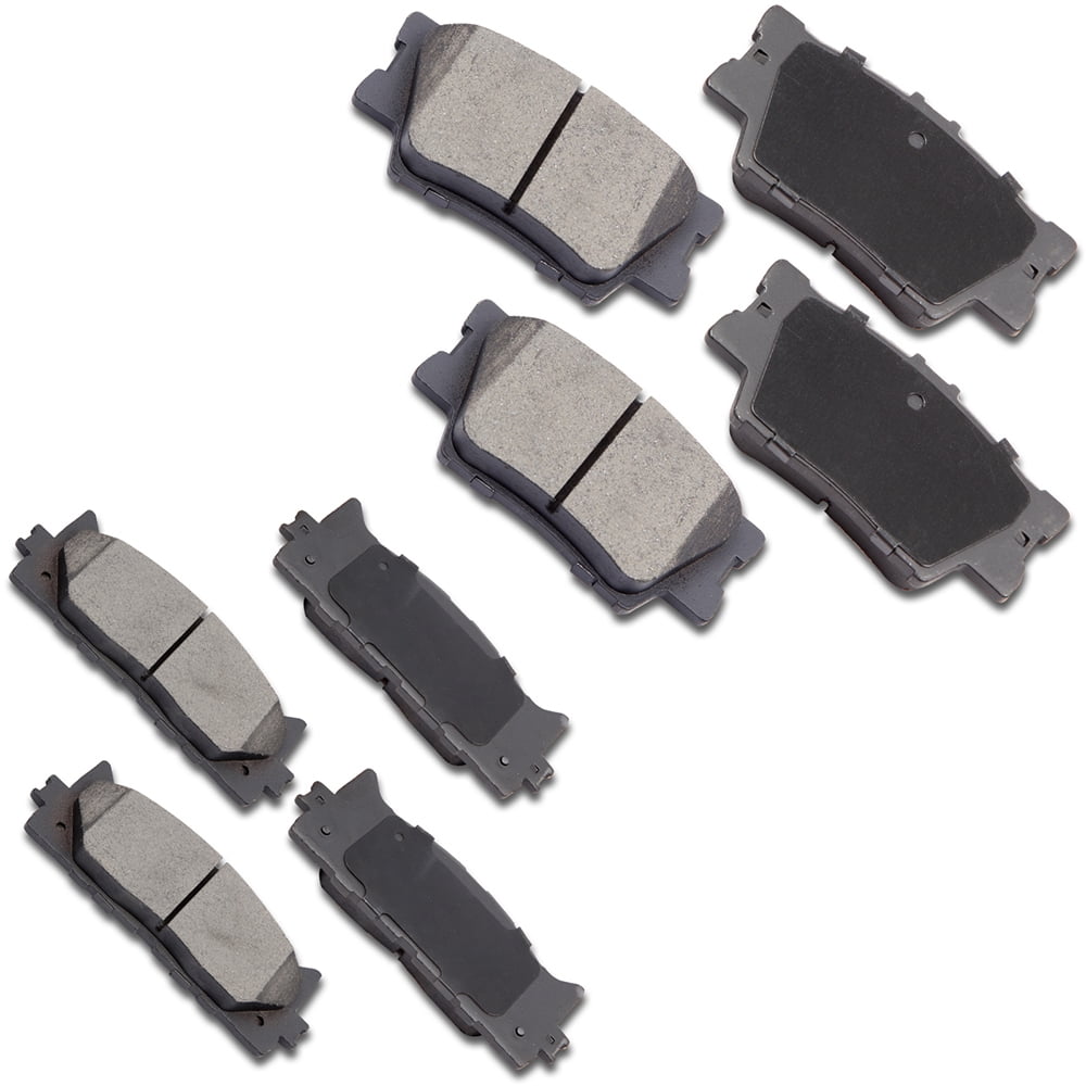 AUTOMUTO Ceramic Brake Pads Kits, Front Rear 8pcs Disc Brakes Pads Set ...