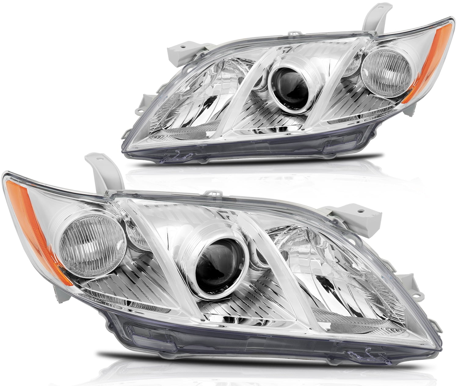 AUTOMUTO Chrome Housing Headlight for Toyota Camry 07-09, Amber ...