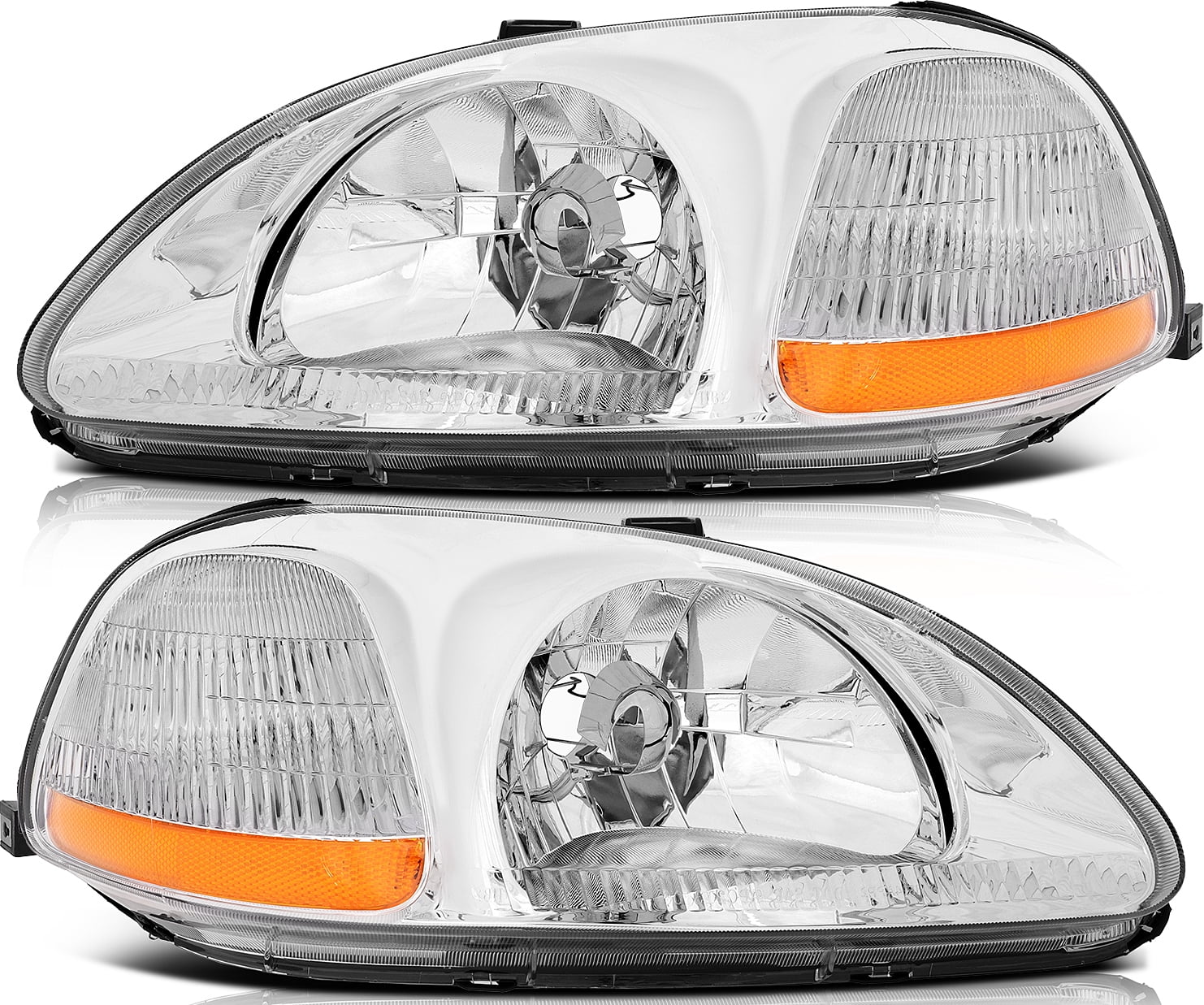 AUTOMUTO Headlights Assembly 33151-S01-305 33101-S01-305 Chrome Housing ...
