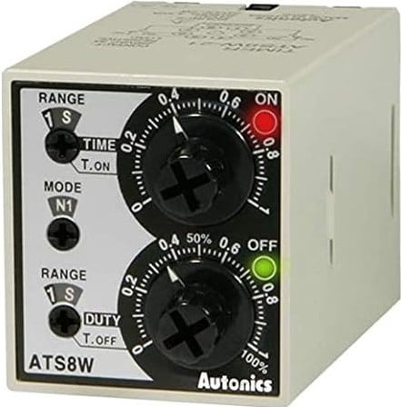 AUTONICS ATS8W-21 Twin Timer, 6-Mode, Multi-Range, 24 VAC/DC, W/Socket ...