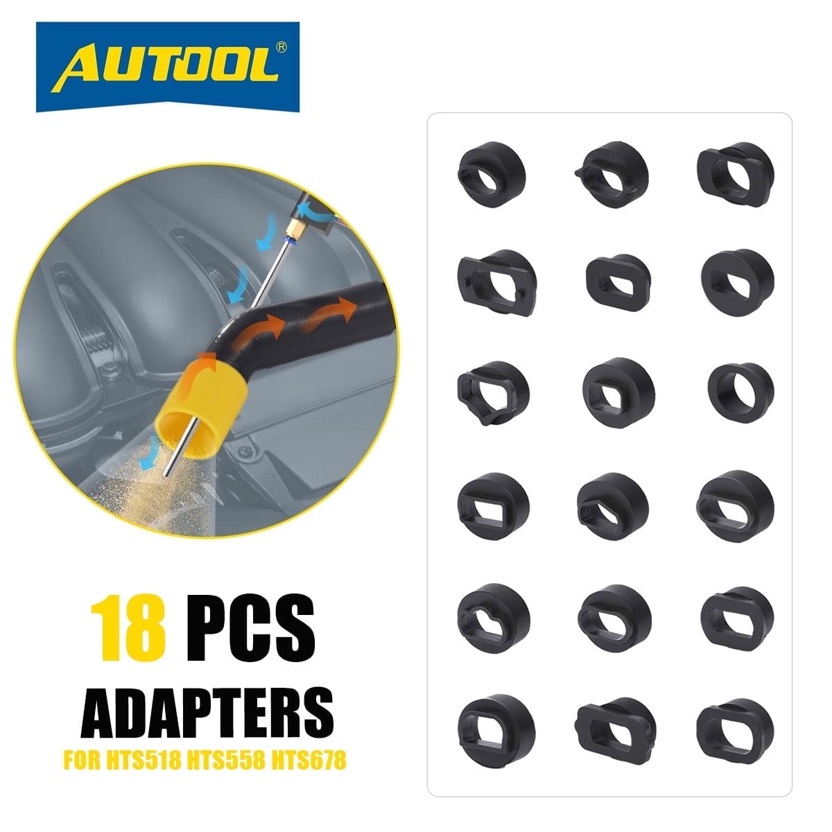 AUTOOL 18pcs Adapter Connector Kit for AUTOOL HTS558 HTS518 HTS678 Car ...