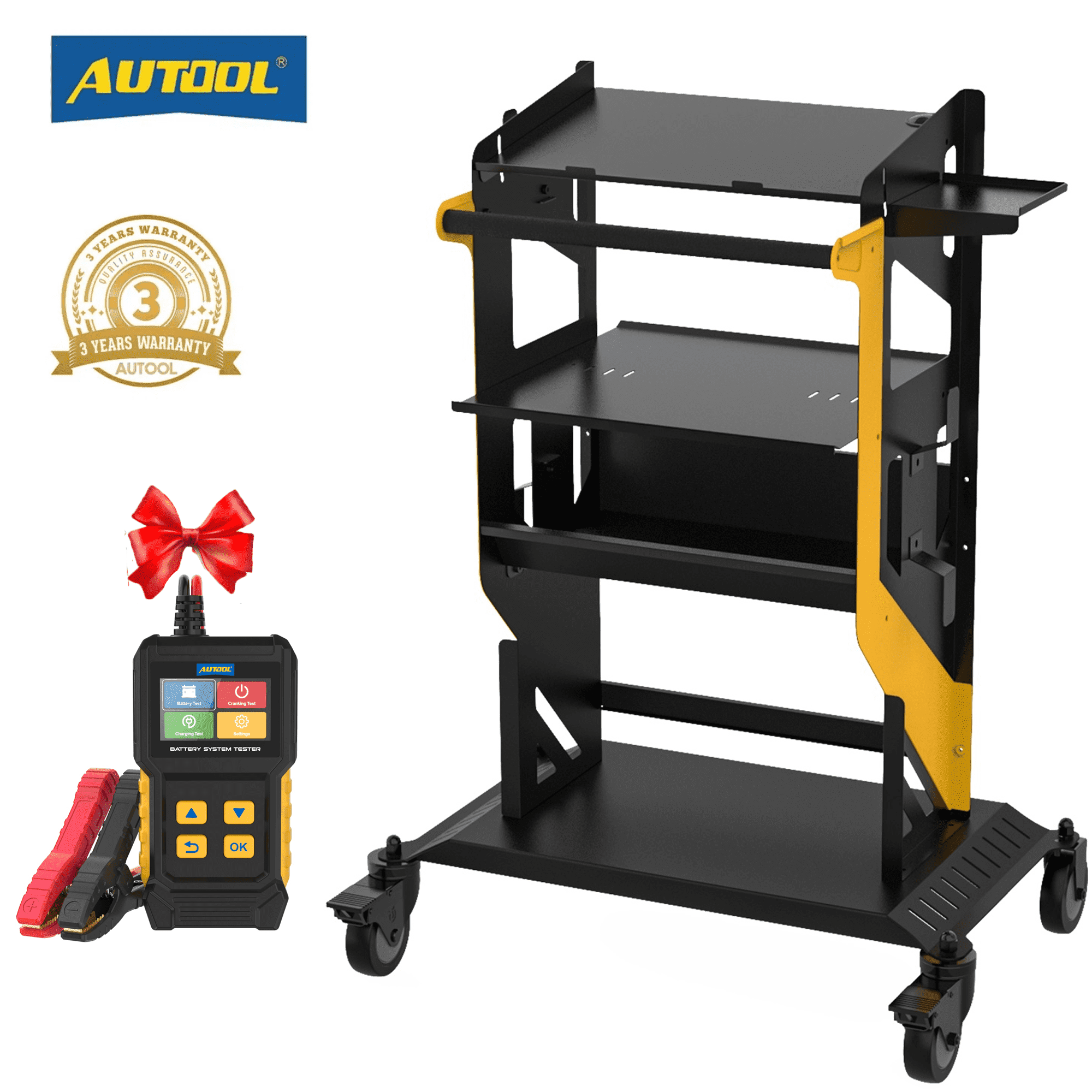 AUTOOL T22 4-Tier Rolling Tool Cart 220 lb Capacity 360° Rotation ...