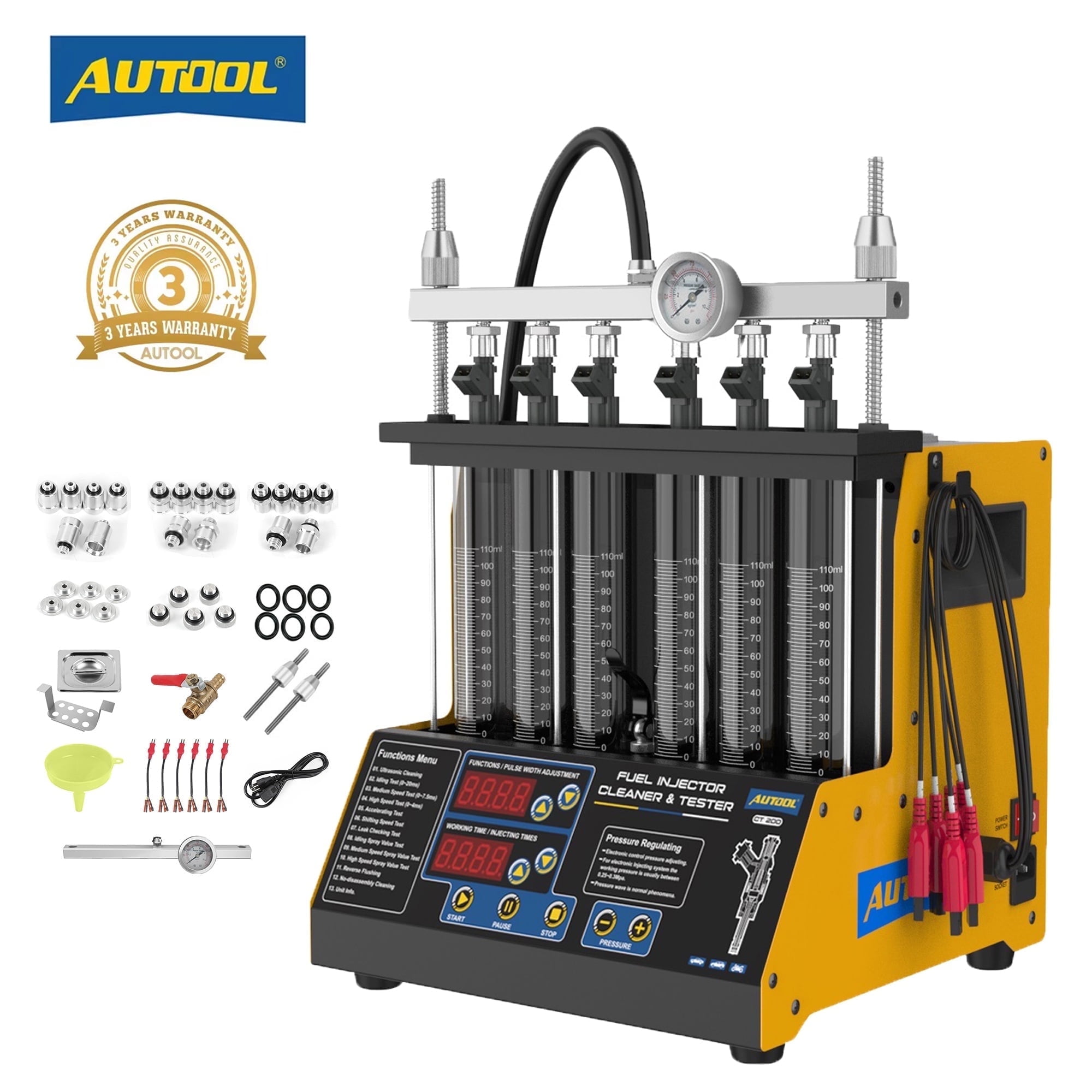 AUTOOL CT200 Automotive Fuel Injector Cleaner Tester 6 Cylinder Car ...