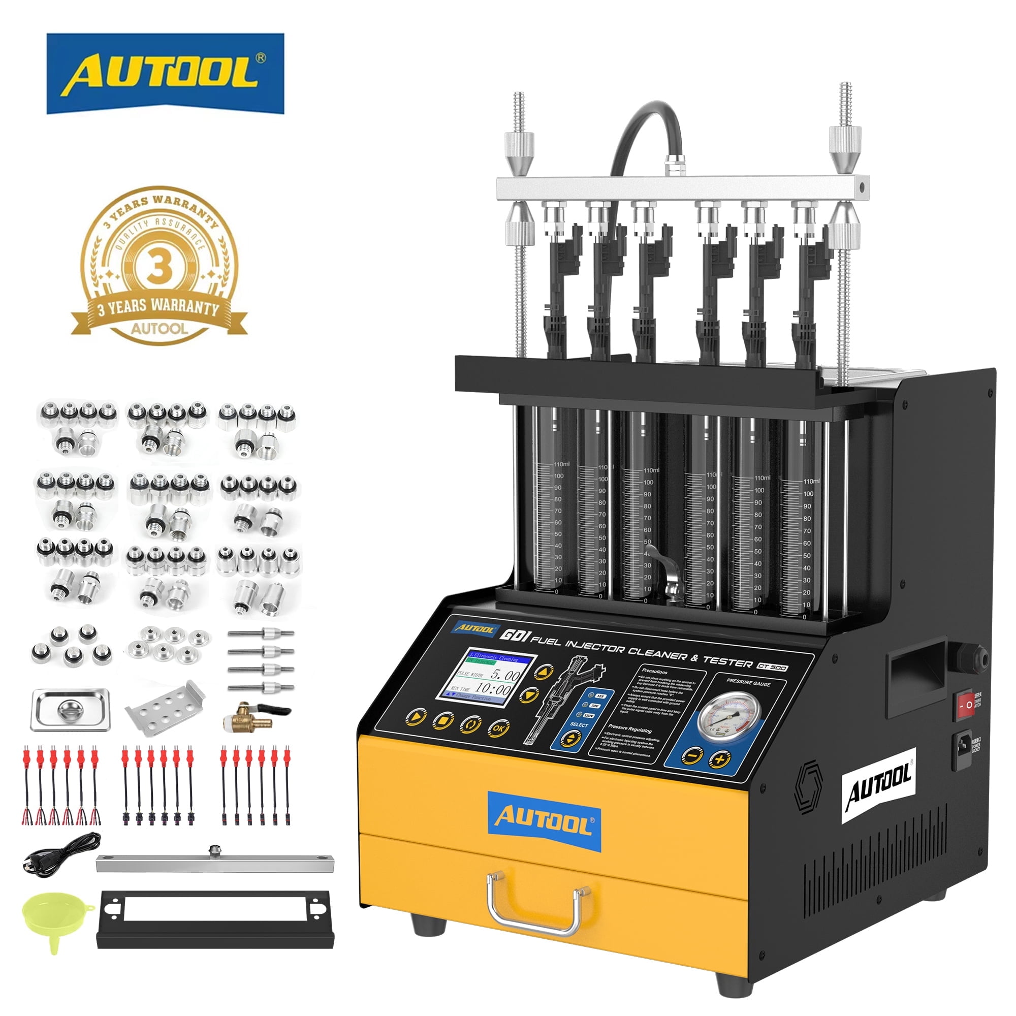 AUTOOL CT500 Fuel Injector Cleaner Tester, 6 Cylinders, 2000ml ...