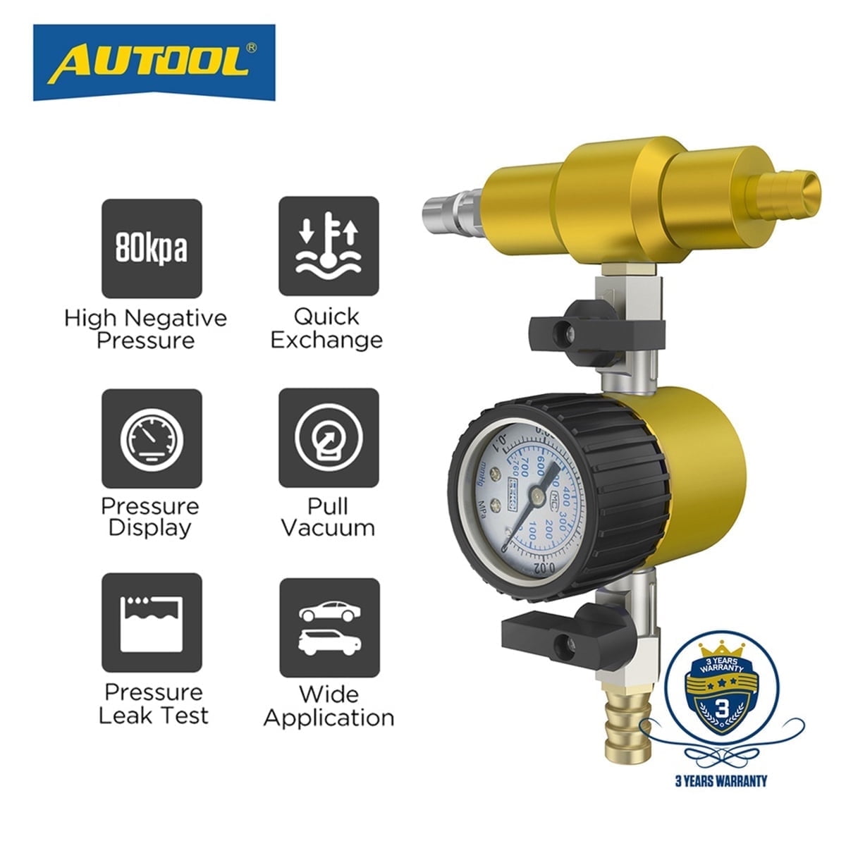 AUTOOL Car Coolant Vacuum Refill Kit Coolant Pressure Tester & Radiator ...