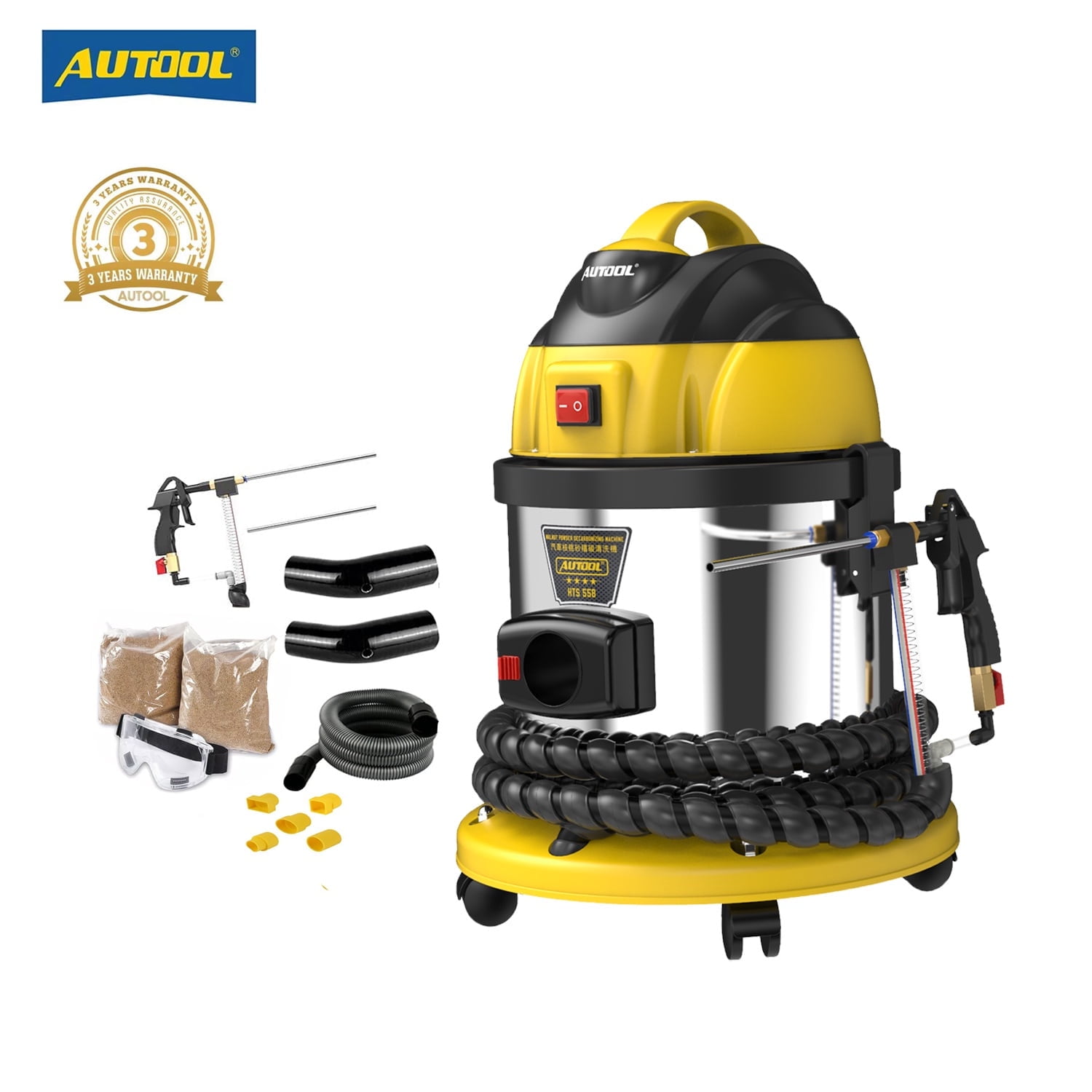 AUTOOL HTS558 Engine Intake Pipe Valve Clean Machine, Walnut Powder ...