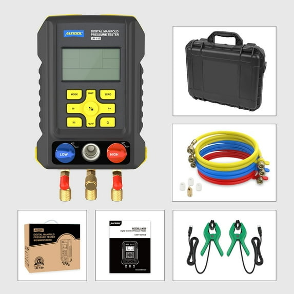 AUTOOL LM150 HVAC Digital Manifold Gauge Set, Refrigeration Vacuum ...