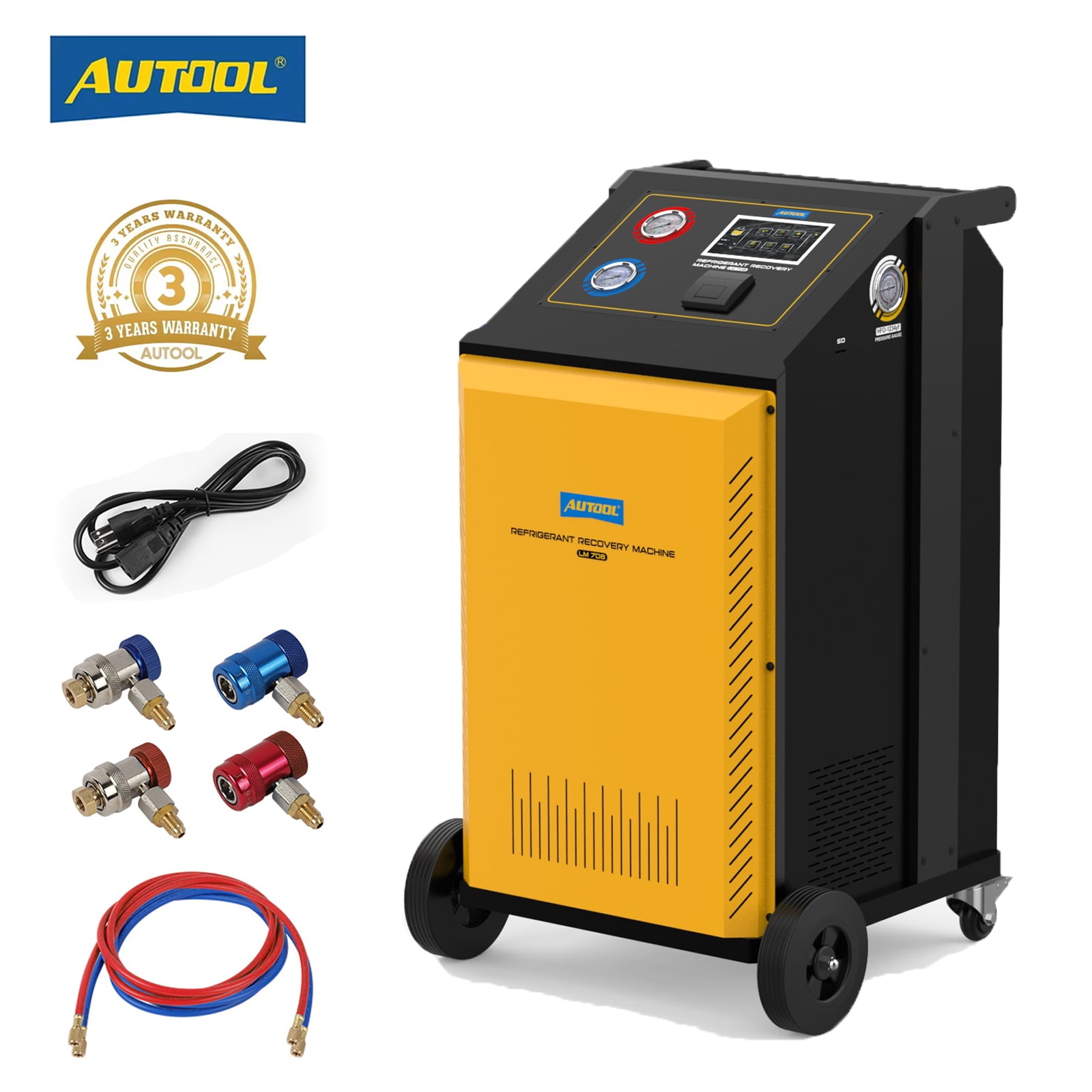 AUTOOL LM708 Refrigerant Recovery Machine, HVAC Vacuum Charger, Fully Automatic Filling Machine ...