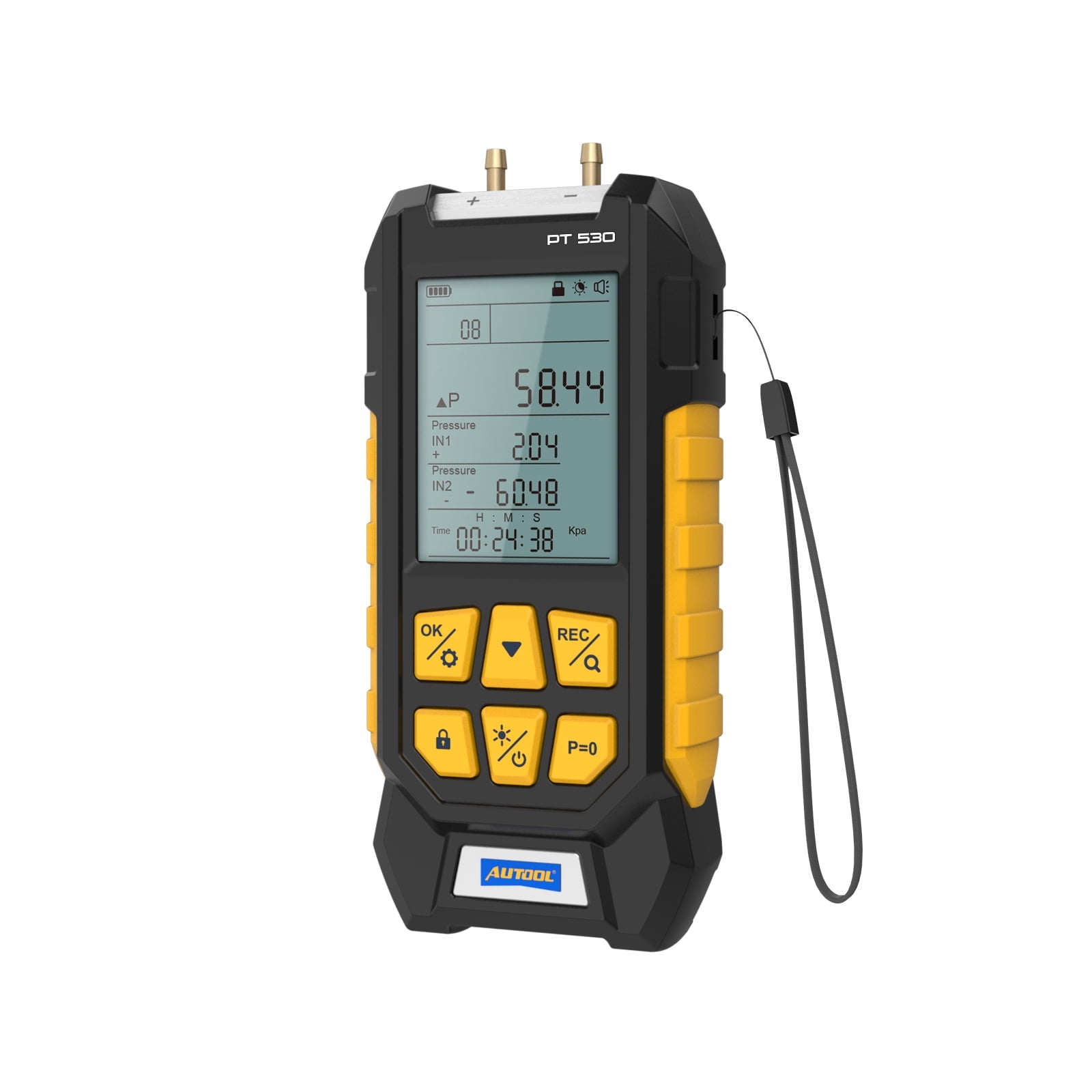 AUTOOL PT530 Manometer, Handheld Dual Port Differential Pressure Gauge ...