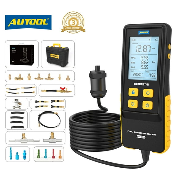 AUTOOL PT635 Digital Fuel Pressure Gauge Kit, 0-29.4 Bar High-Precise ...