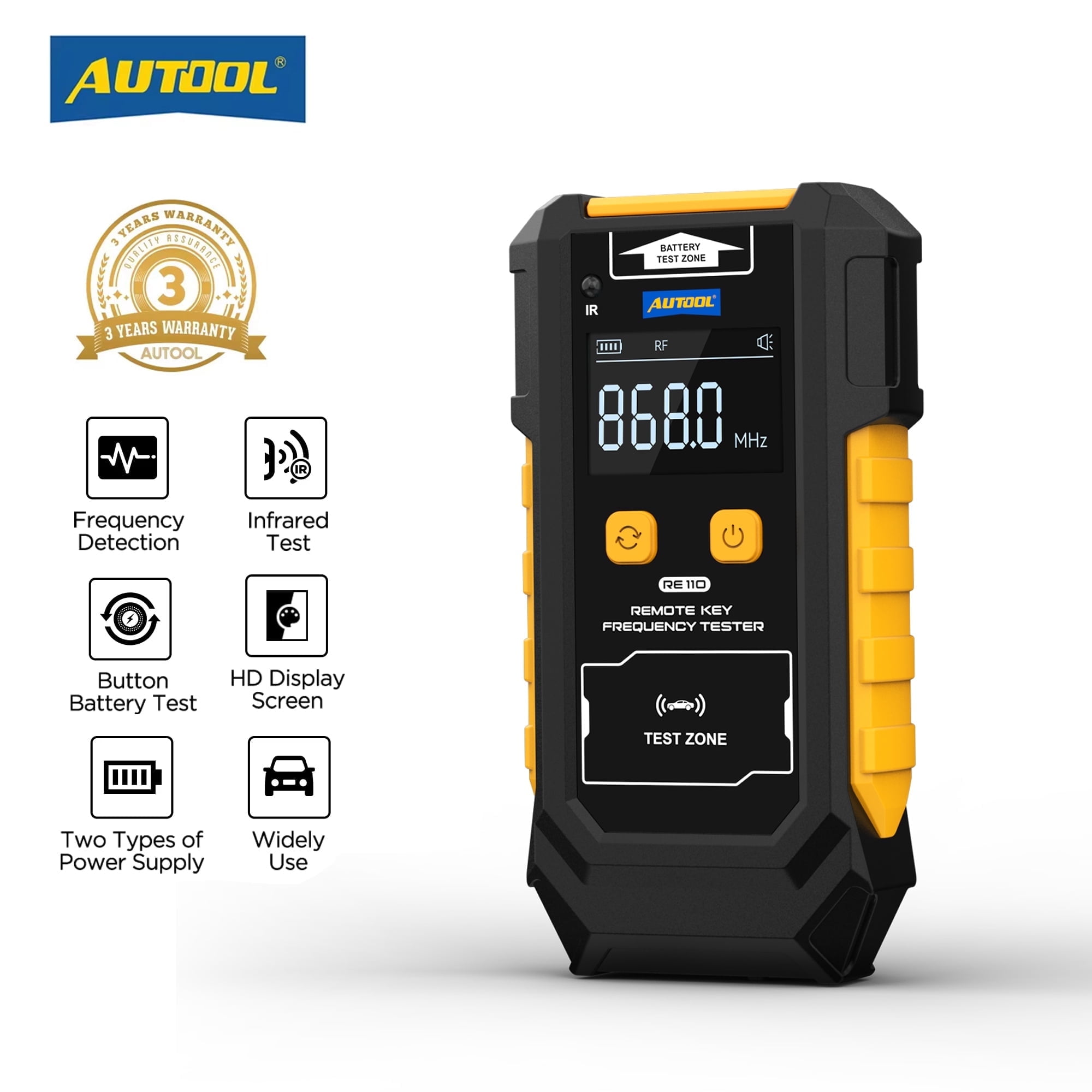 AUTOOL RE110 Remote Key Infrared Frequency Infrared Signal Tester IR ...
