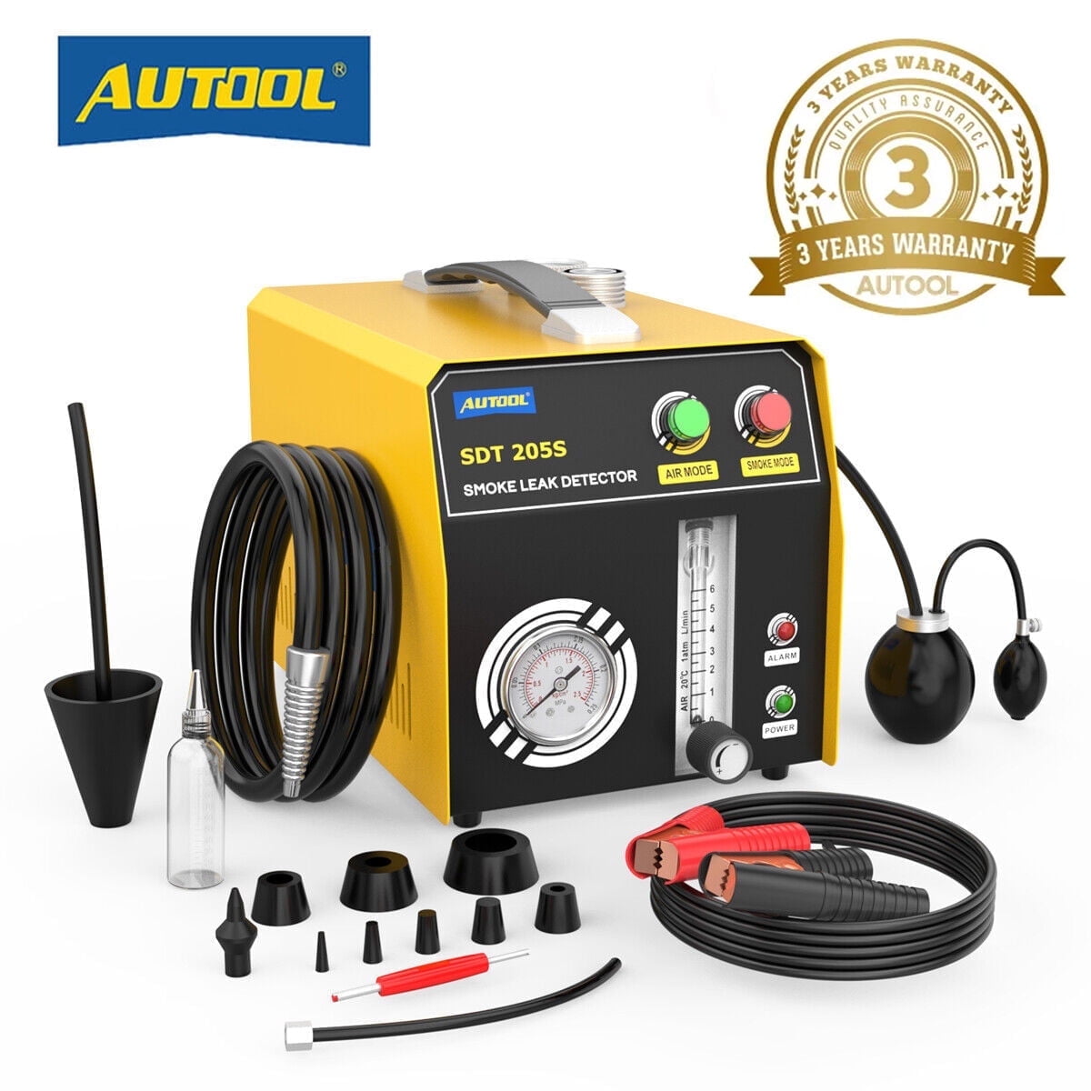 AUTOOL Smoke Leak Detector Automotive EVAP Smoke Machine DC 12V Car Vacuum Fuel Pipe Leakage ...