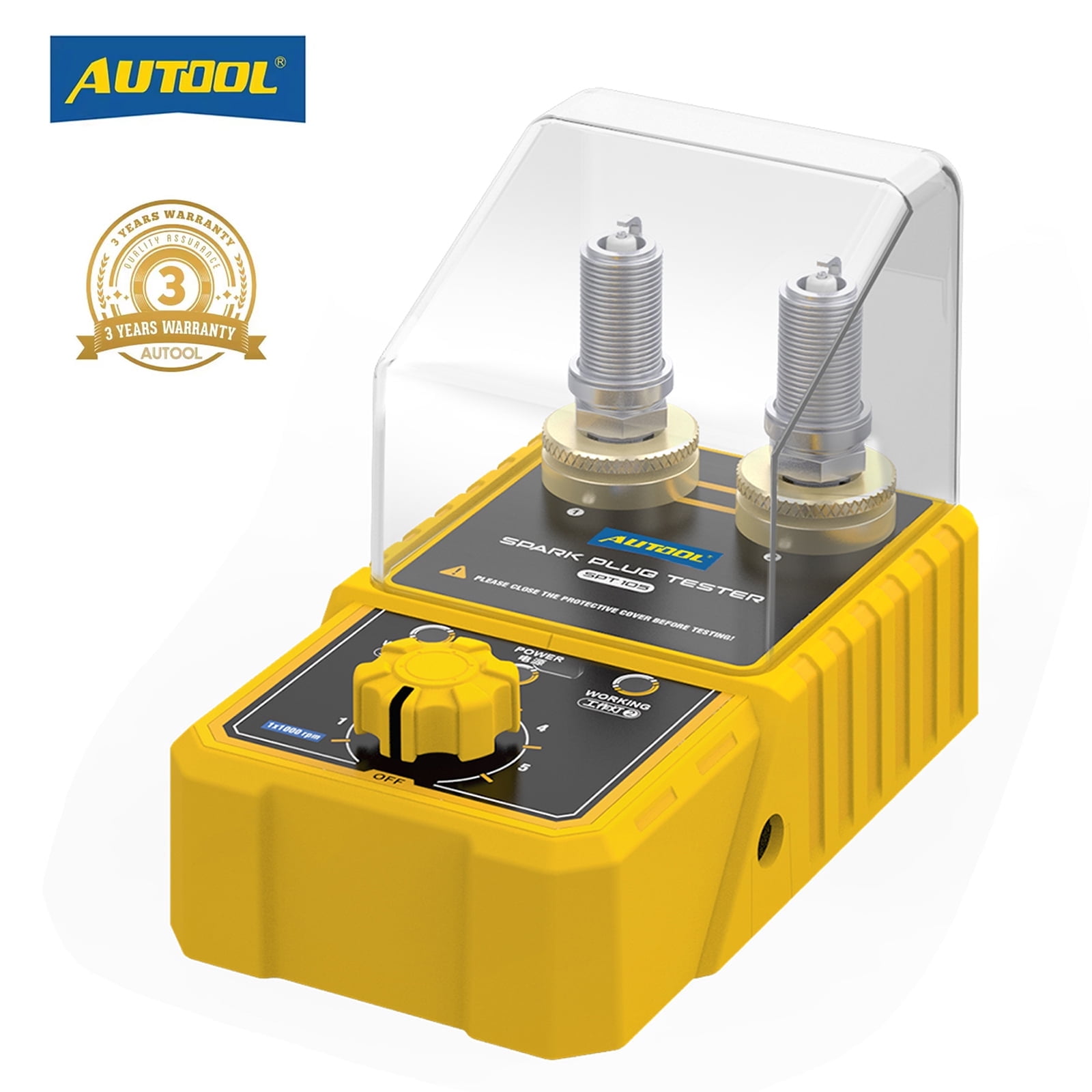Autool SPT105 Spark Plug Tester, Double Hole, 0-6000RPM Adjustable ...