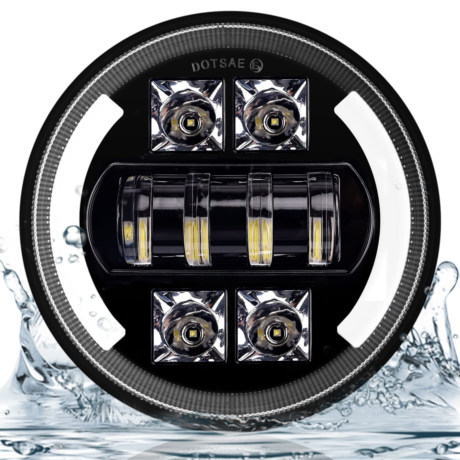 AUTOOMMO 7 Inch LED Headlight 5000Lms 60W with Vertical Reflector ...