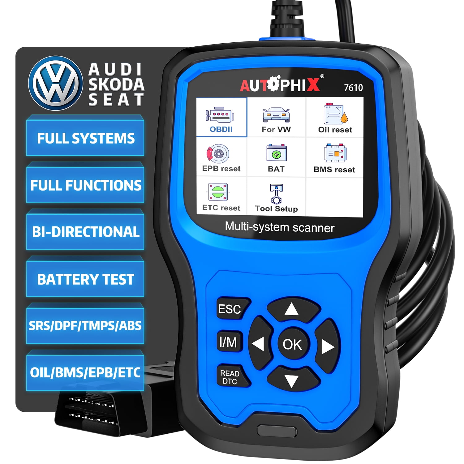 AUTOPHIX 7610 OBD2 Automotive Scanner All System Code Reader Oil D-P-F ...