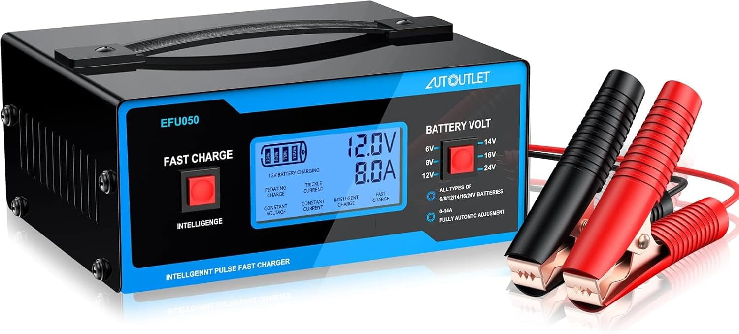 AUTOUTLET Upgraded 8 Volt Battery Charger for Golf Cart Automotive ...