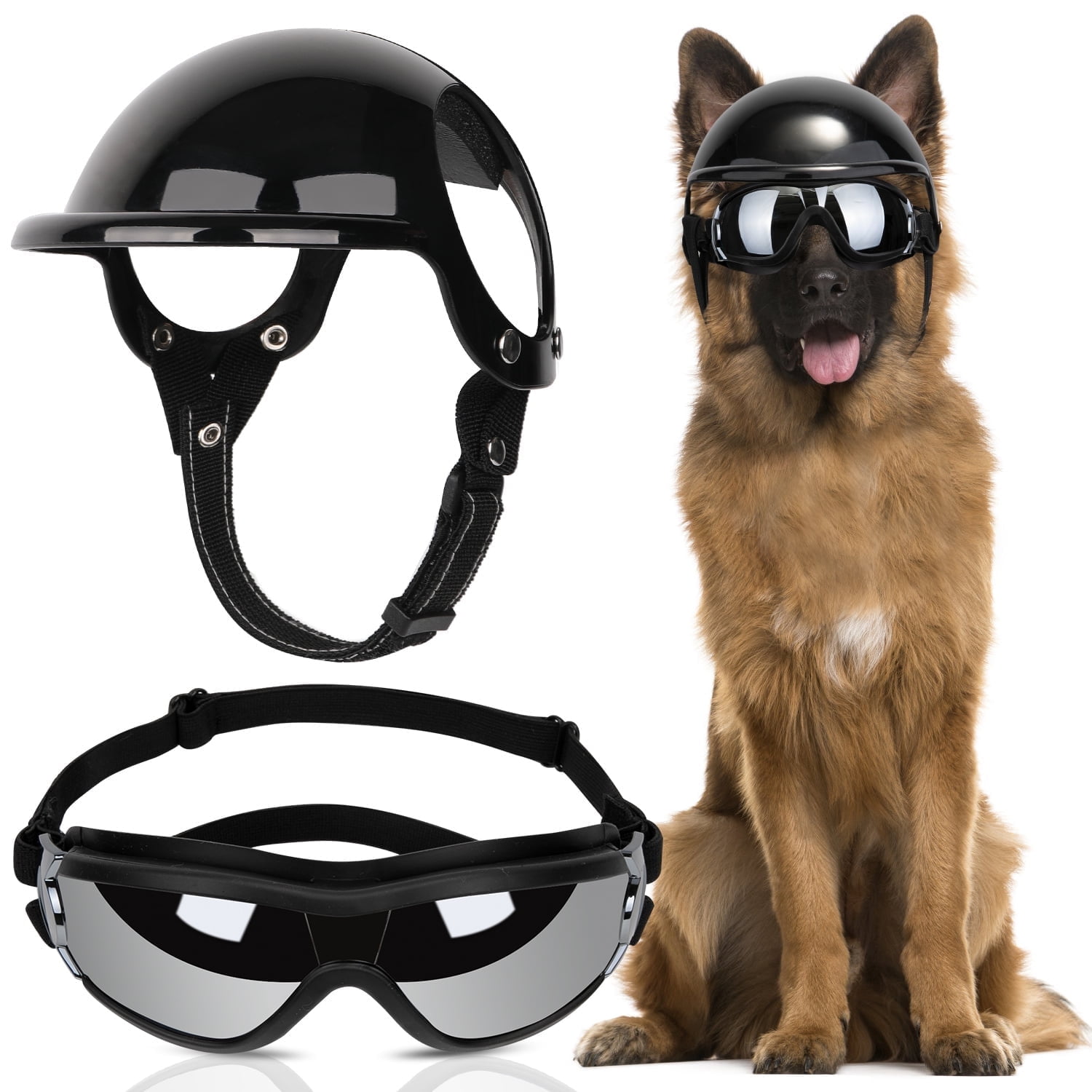 AUTOWT Dog Helmet & Goggles - UV Protection Sunglasses for Large Dogs ...