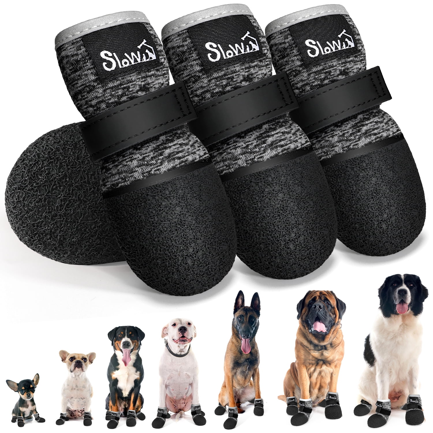 AUTOWT Dog Shoes - Breathable Waterproof Sock Boots with Reflective ...