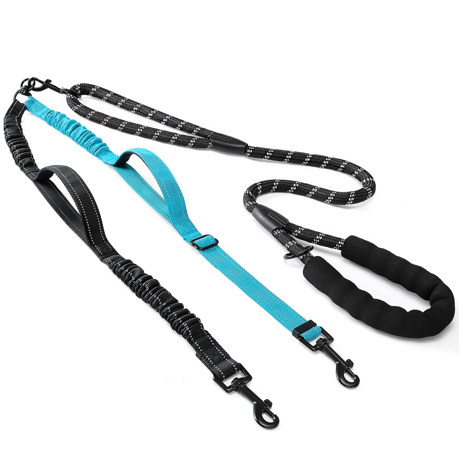 AUTOWT Double Leash for Two Dogs, No Tangle 360°Swivel with 4 Handles ...