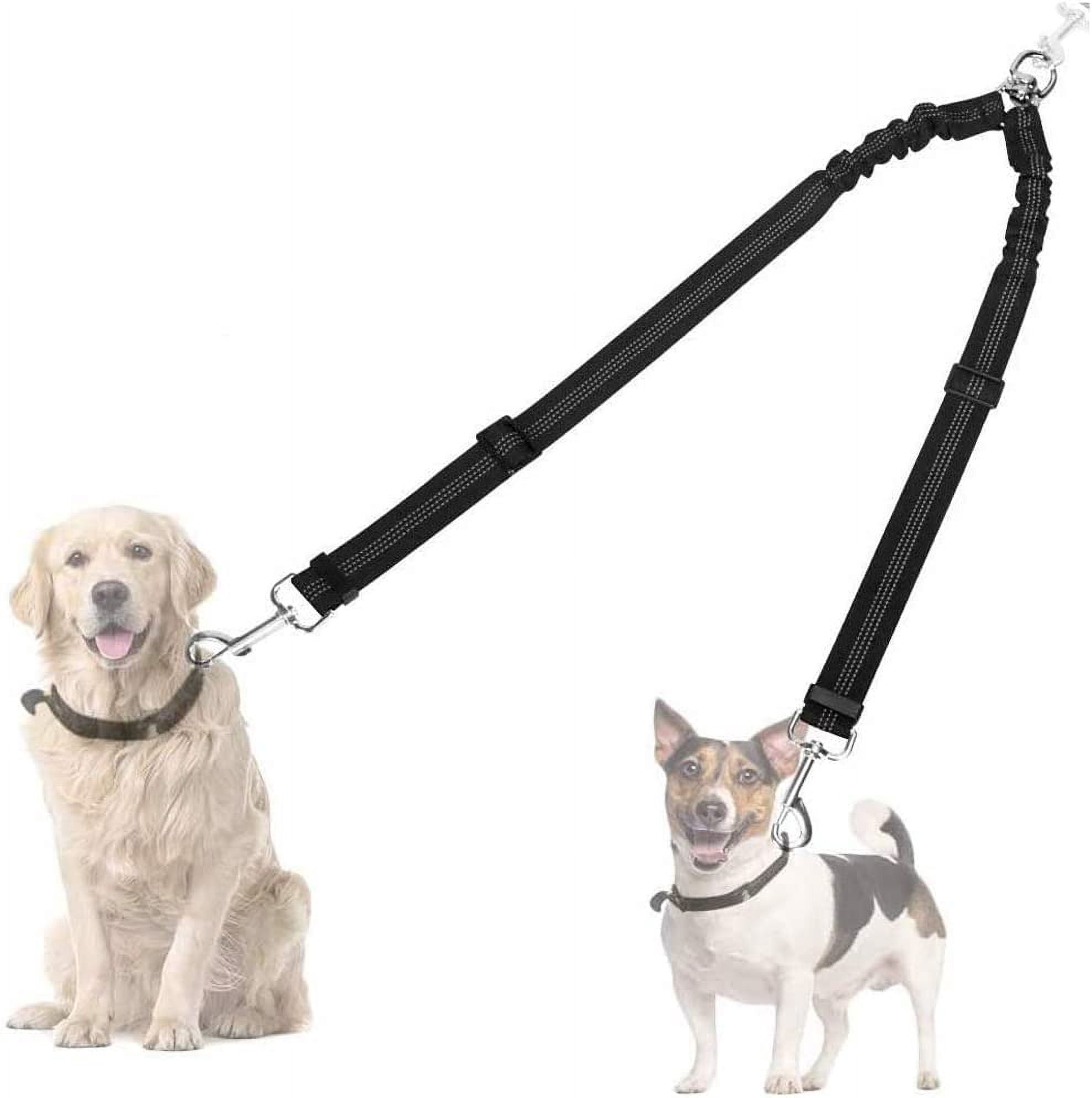 AUTOWT Double Dog Leash, DMF15 No Tangle 360°Swivel Rotation Reflective ...