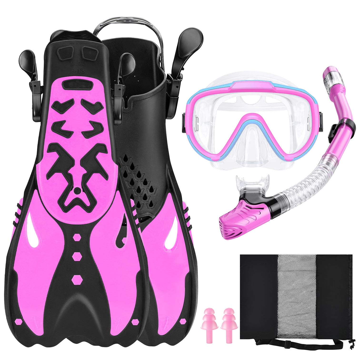 AUTOWT Kids Snorkeling Set Children Mask Fin Snorkel Set Snorkeling ...