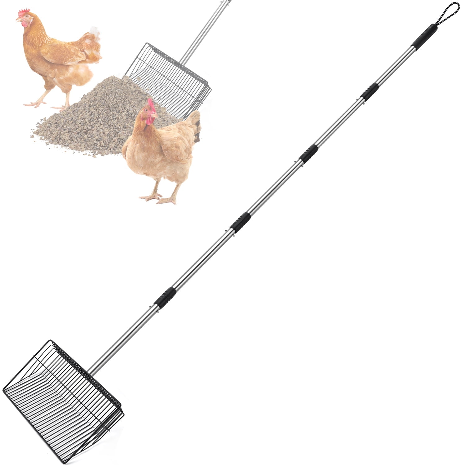 AUTOWT 10-Inch Large Metal Chicken Poop Scooper - Heavy-Duty Sifting ...