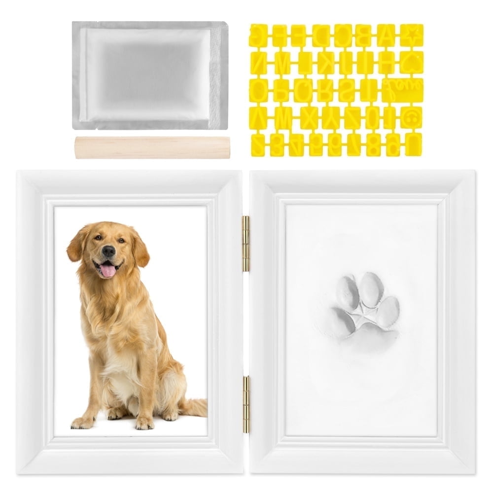 AutoWT Pet Paw Print Keepsake Kit, Dog Memorial Photo Frame with DIY ...