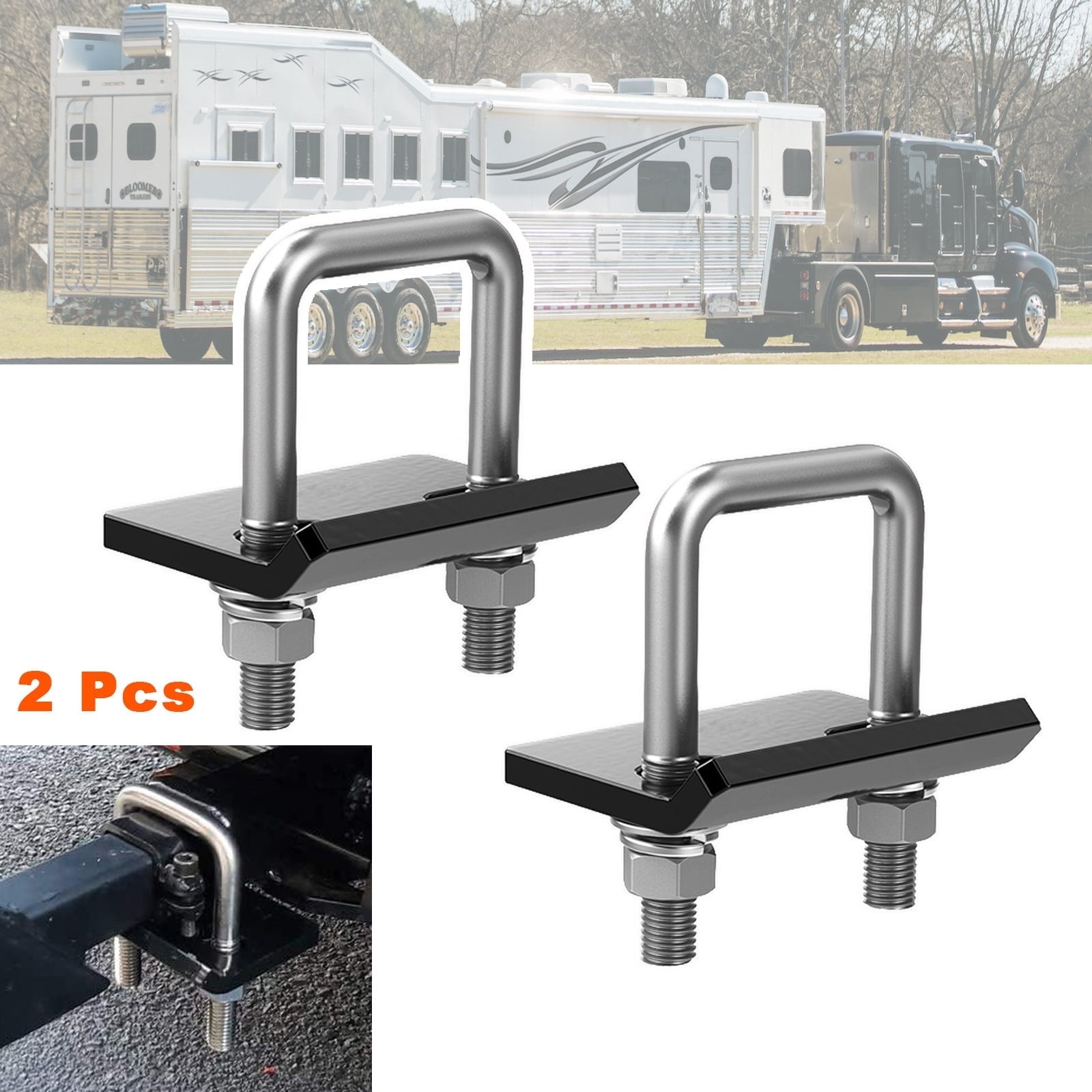 AUTOXBERT 2Pcs Trailer Stable U Bolt No Wobble Stabilizer Lock Heavy ...