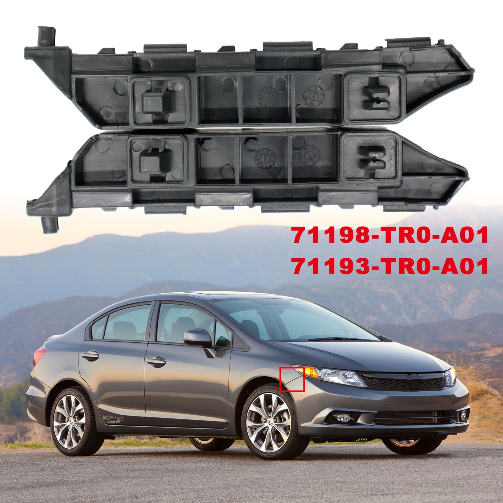 AUTOXBERT 2X Front Bumper Bracket Beam Mount Support 71198TR0A01 71193 ...