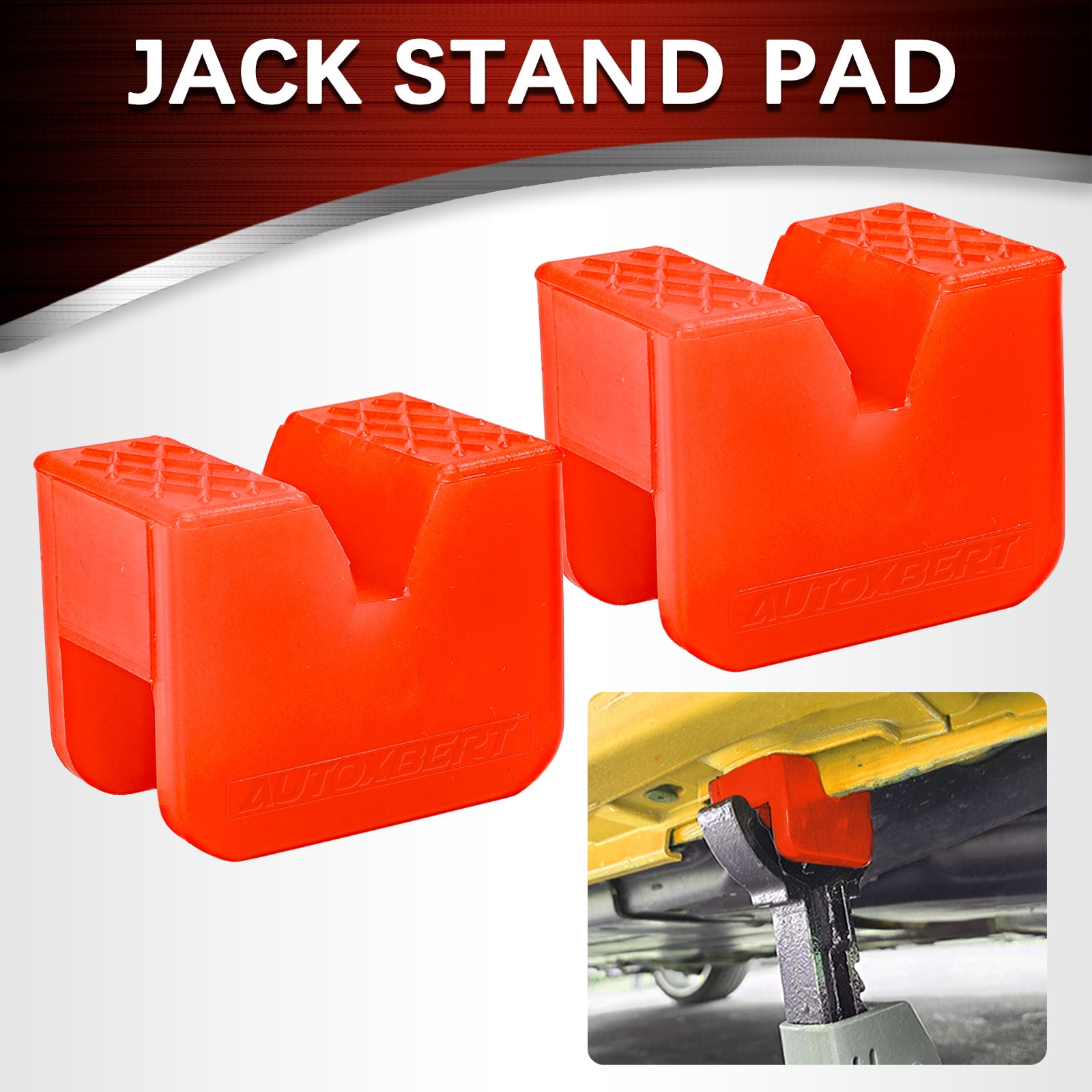 AUTOXBERT 2pc Rubber Axle Jack Pad Jacking Stand Pads Adapter Frame ...