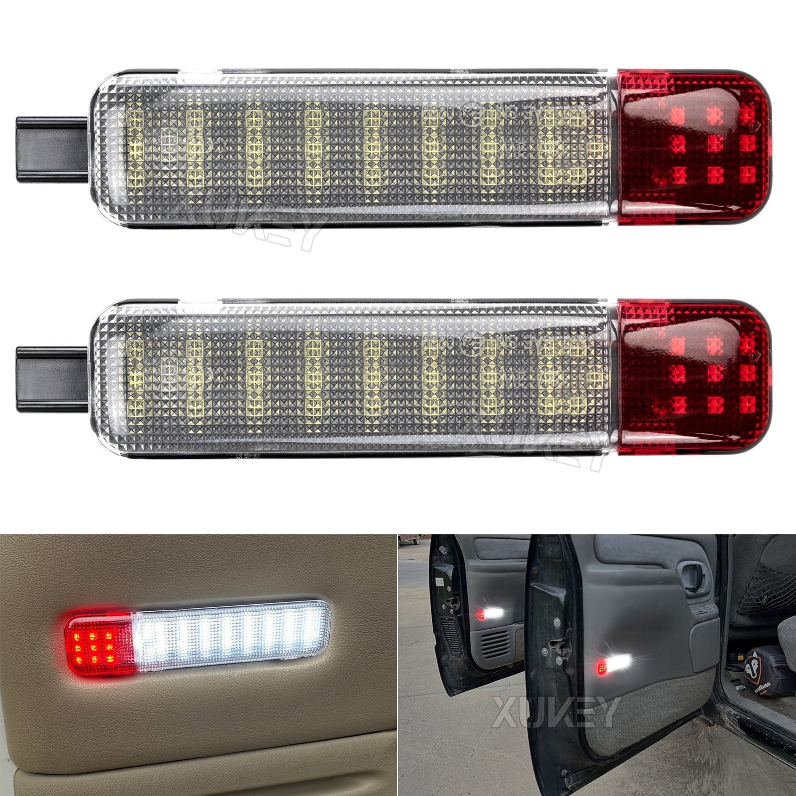 AUTOXBERT LED Car Door Courtesy Lights, Red White 36 LED, Waterproof ...