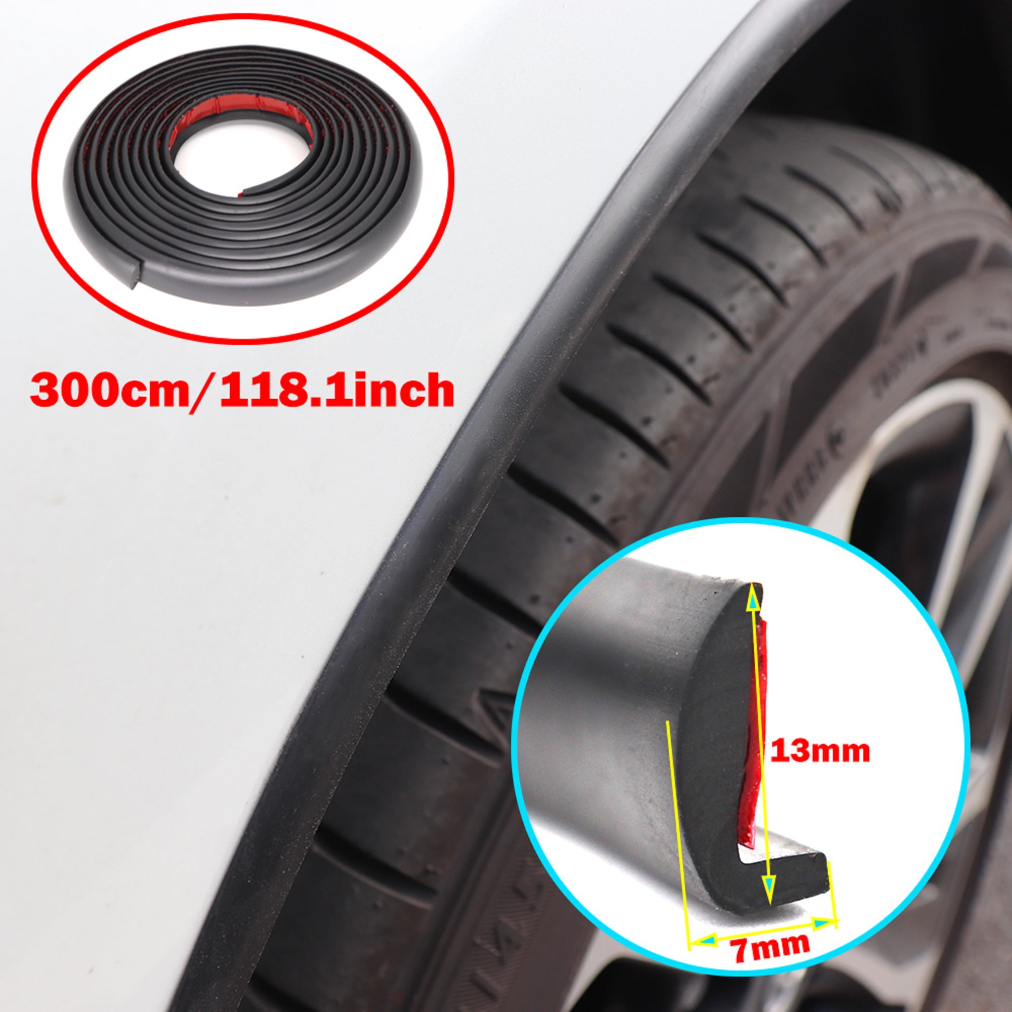 AUTOXBERT 3M/10FT Car Fender Flares Strips L Shape Wheel Eyebrow Edge ...